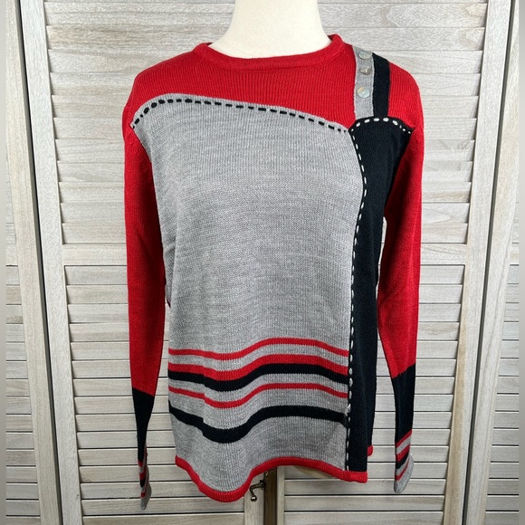 Sara Morgan | Sweaters | Sara Morgan Vintage 8s90s Colorblock Sweater ...